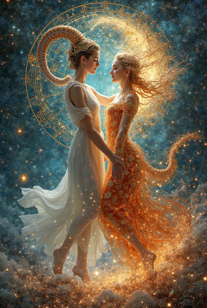 Stable Diffusion Prompt: The Capricorn sign dancing with Aries
