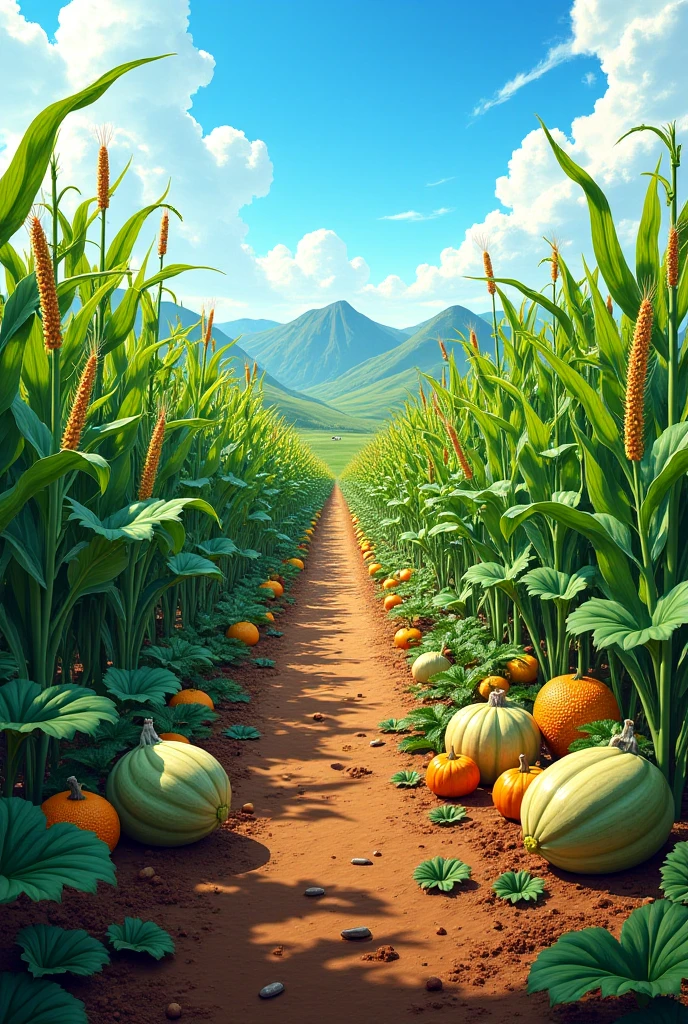 Stable Diffusion Prompt: Corn, Zapotec beans, and squash: traditional ...