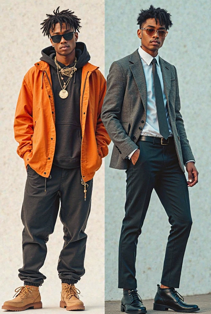 Stable Diffusion Prompt: Stylish rapper fashion in a dynamic collage of ...