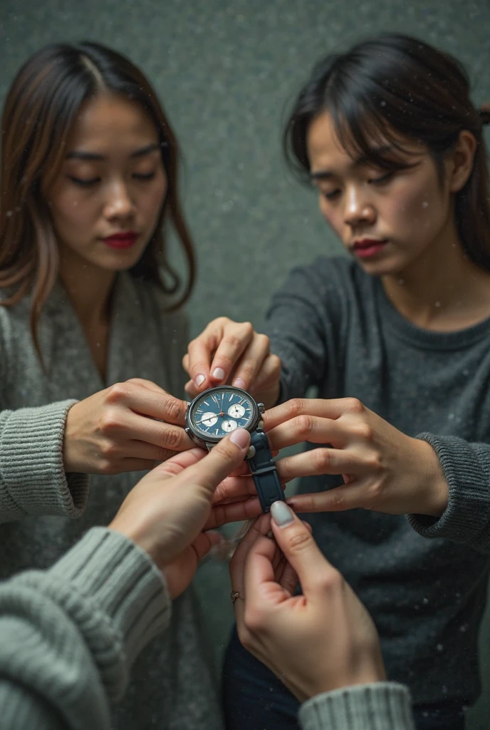Stable Diffusion Prompt: People removing watches