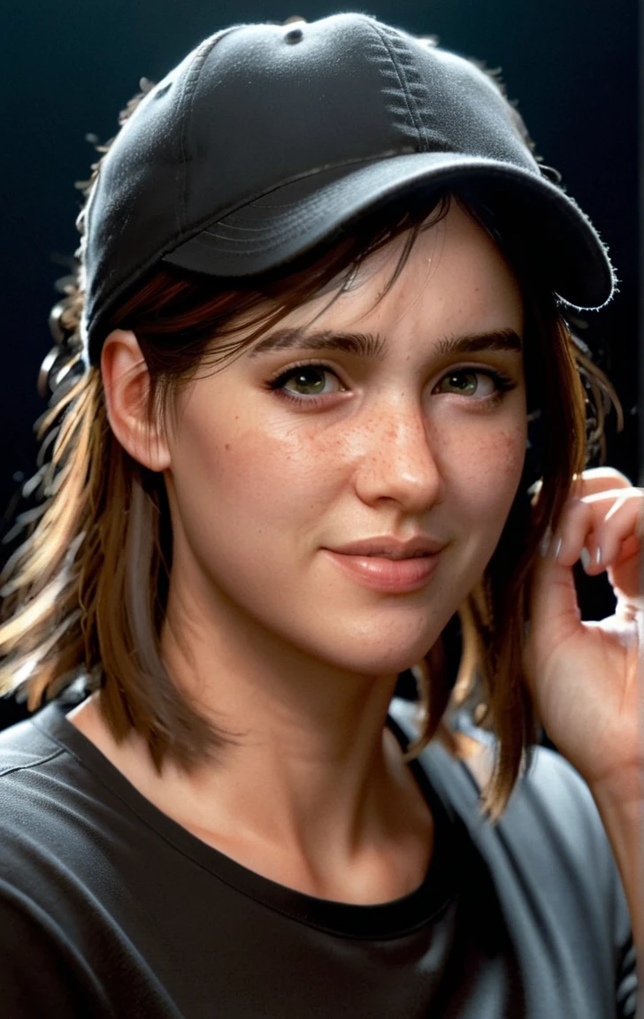 Stable Diffusion Prompt: Close-up of Ellie, woman with medium hair and ...