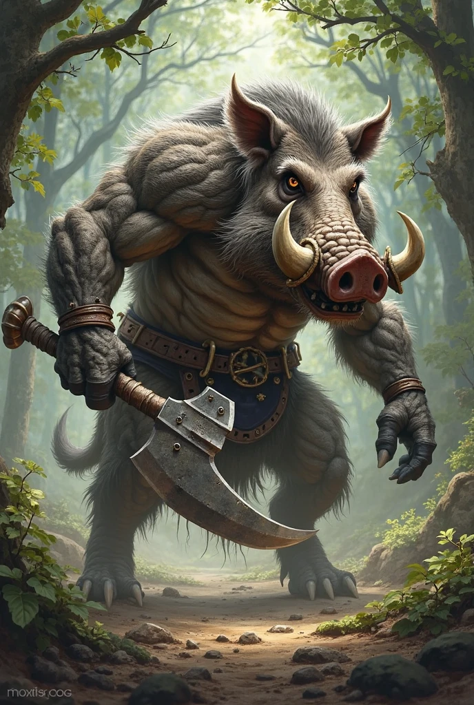 Stable Diffusion Prompt: Hog cleaver warthog boar: fierce wild pig species