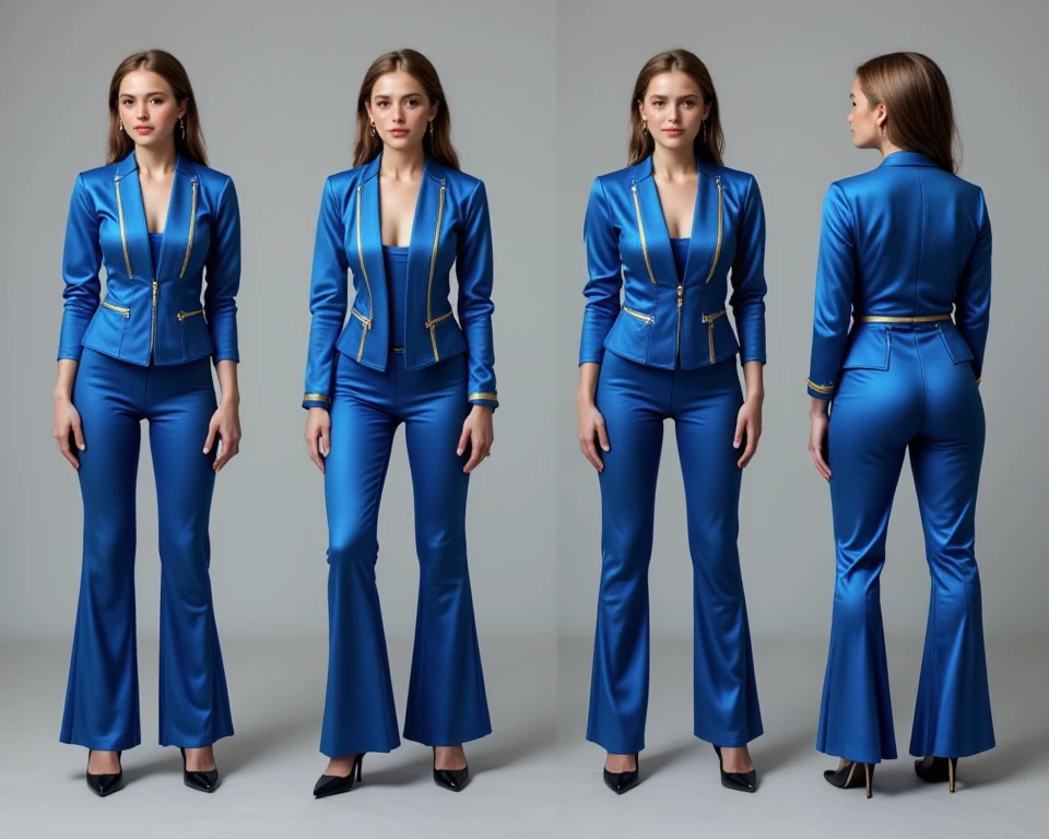 Stable Diffusion Prompt: Same girl in identical outfits, full-length ...