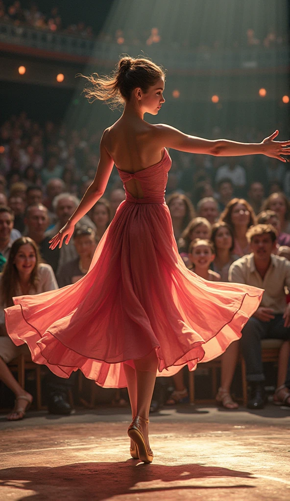 Stable Diffusion Prompt: Girl dancing on stage with cheering audience ...