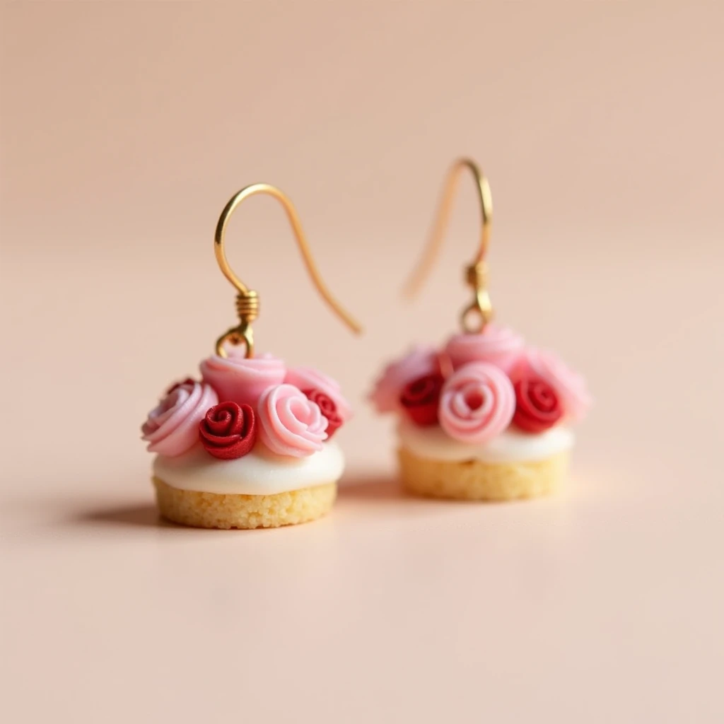 Stable Diffusion Prompt: Elegant carnation cake-inspired earrings for ...