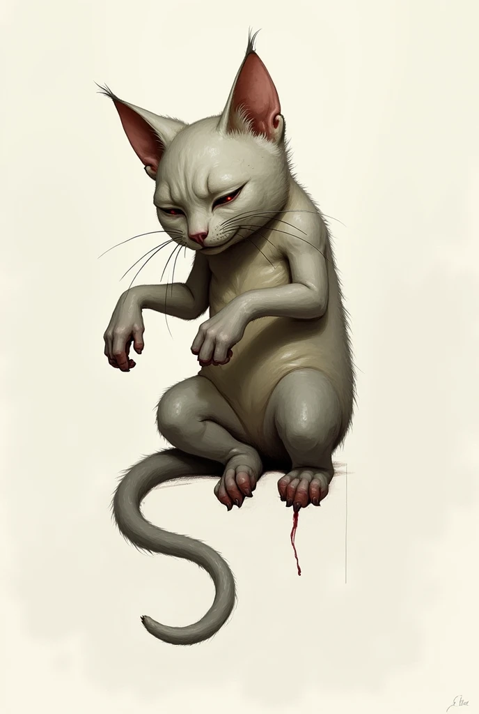 Stable Diffusion Prompt: Surreal 2D cat art with deformed, stretch, and ...