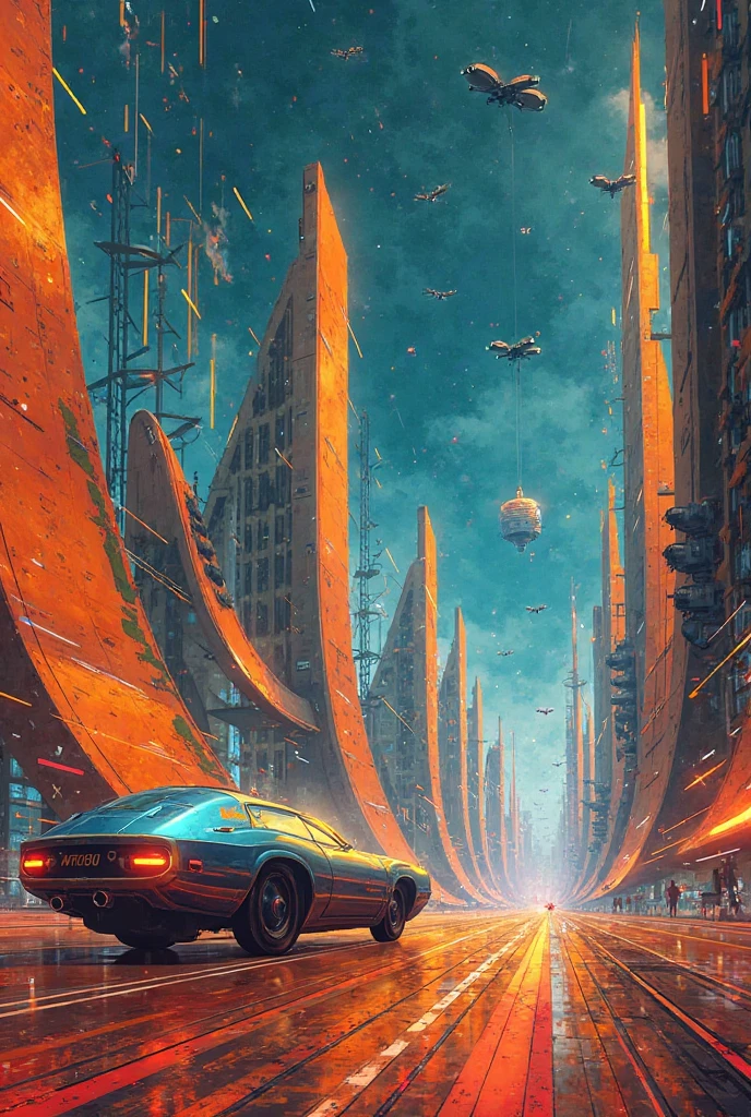 Stable Diffusion Prompt: "A vibrant illustration in the Futurist style ...