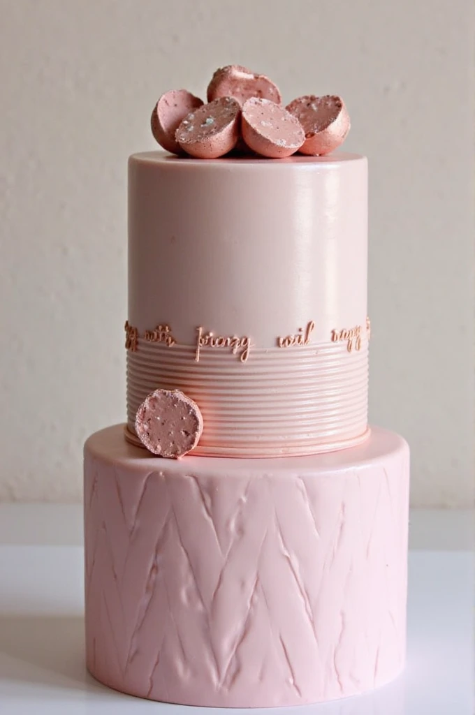 Stable Diffusion Prompt: Create a tall two-story pastel pink cake for ...