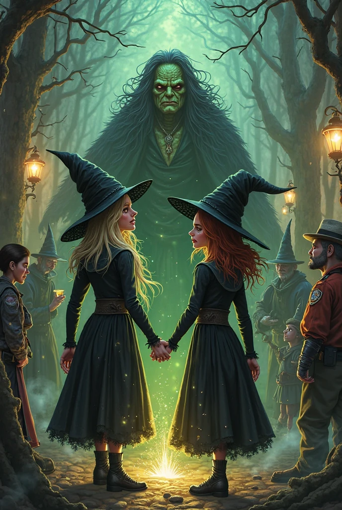 Stable Diffusion Prompt: Twin witches Grogda and Willow enchant with ...