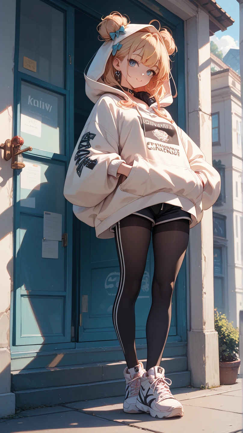 Stable Diffusion Prompt: Stylish oversized hoodie with shorts and hood ...