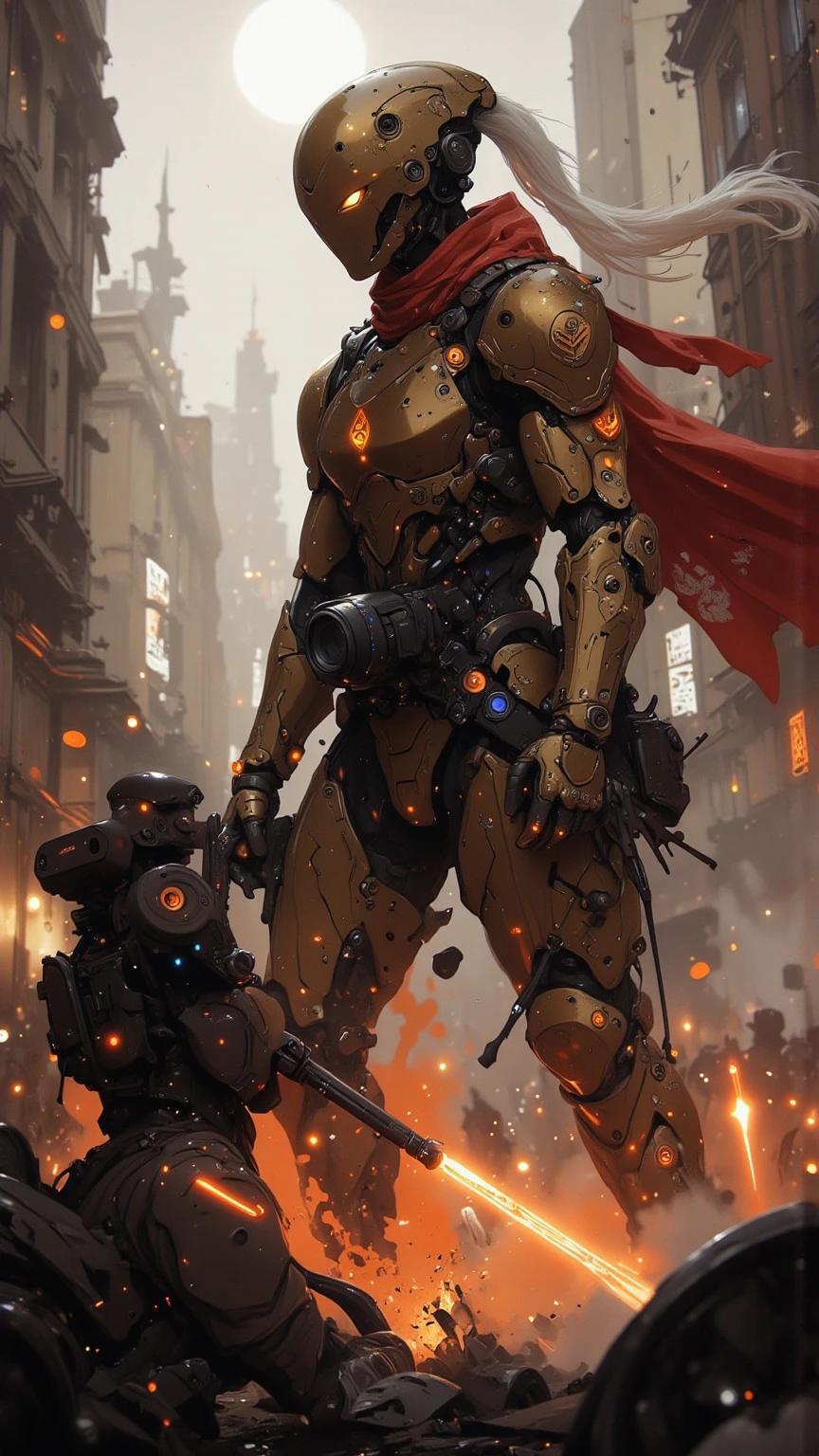 Stable Diffusion Prompt: Giant mechanical gladiator robot showcased in ...