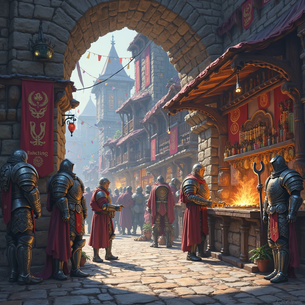 Stable Diffusion Prompt: Epic armor shop offers custom fantasy armor ...