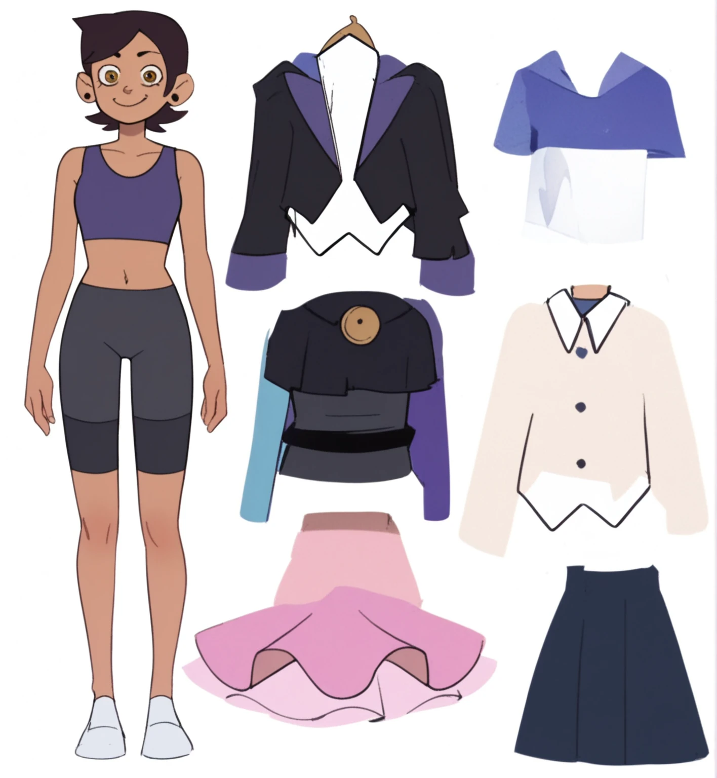 Stable Diffusion Prompt: Paper doll magic witch girl in black spandex ...