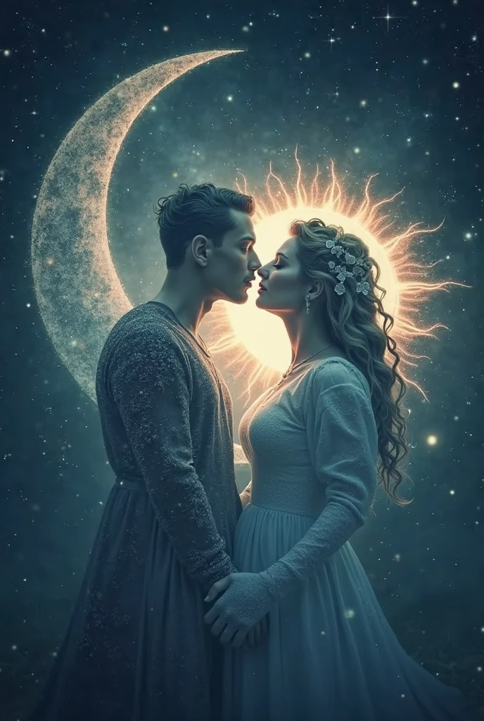 Stable Diffusion Prompt: No, That the moon and the sun literally kiss ...