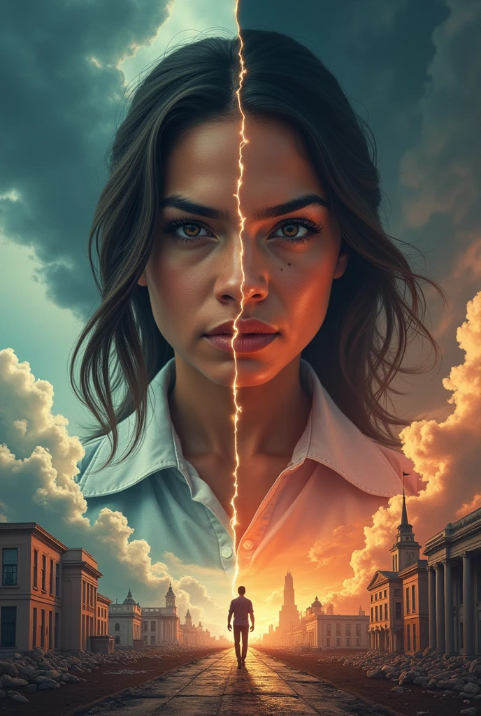 Stable Diffusion Prompt: Split poster of Senator AOC and transgender ...