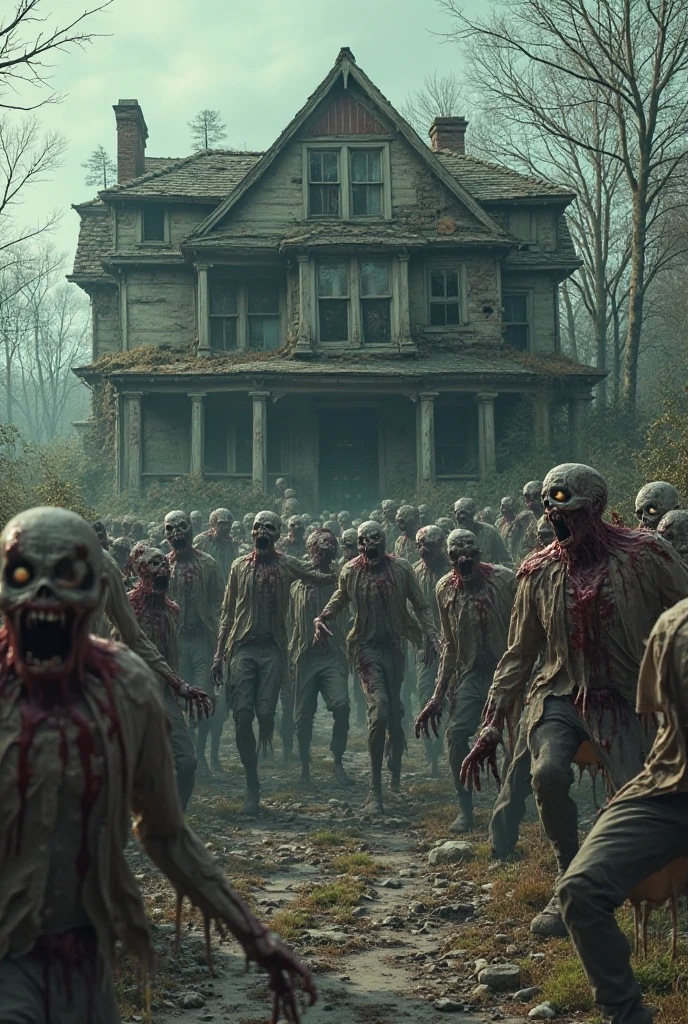 Stable Diffusion Prompt: An abandoned house full of grotesque zombies ...