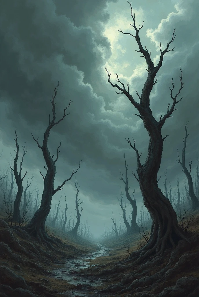 Stable Diffusion Prompt: Bad weather and climate harm trees and ...