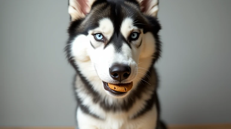 Stable Diffusion Prompt: Realistic Husky balancing cookie for adorable ...