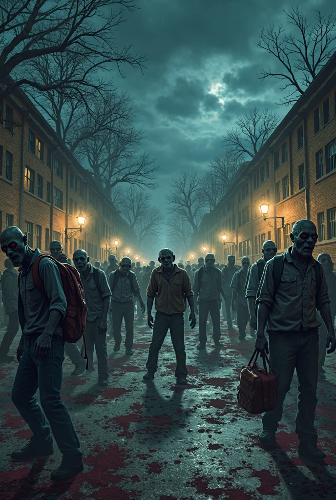 Stable Diffusion Prompt: School,Zombies,Night,Bloody