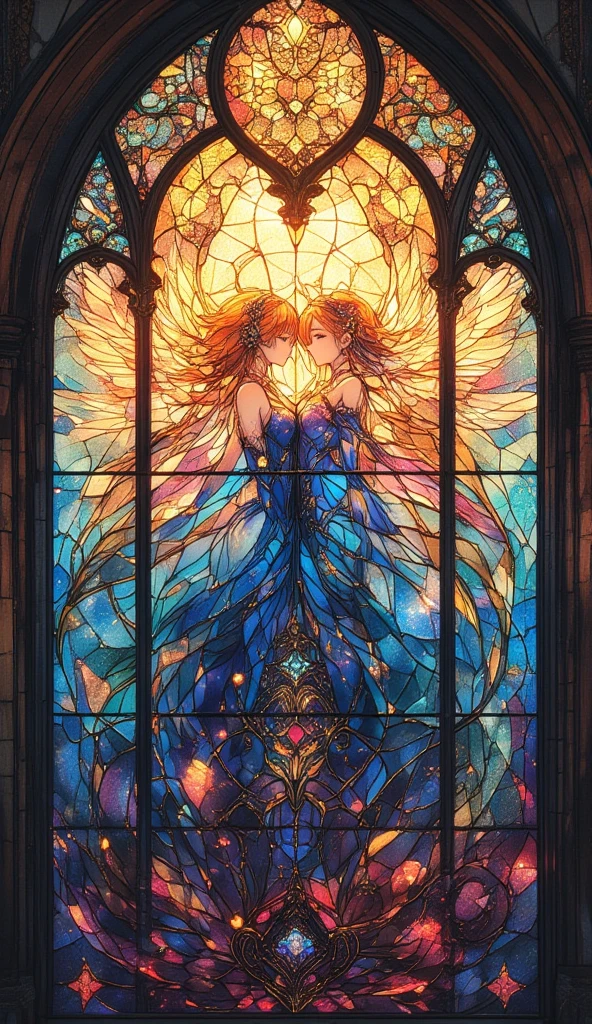 Stable Diffusion Prompt: The winged Kagamine Rin Ren drawn with stained ...