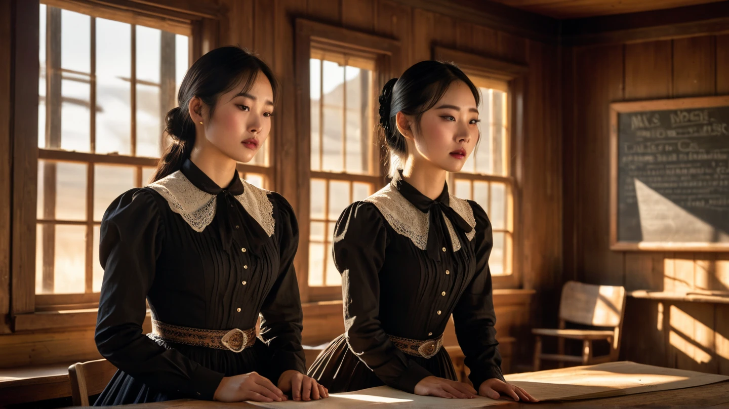 Stable Diffusion Prompt: Elegant East Asian woman in vintage black lace ...