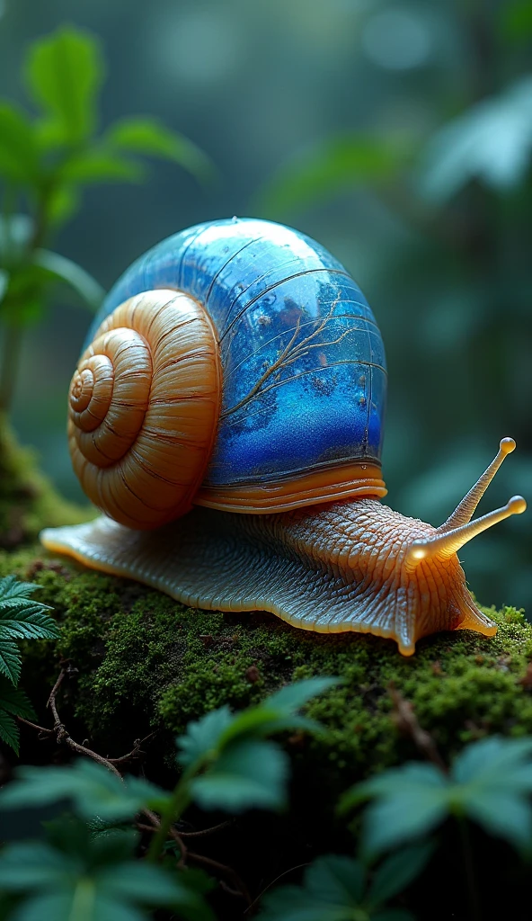 Stable Diffusion Prompt: Close-up of a snail’s circulatory system with ...