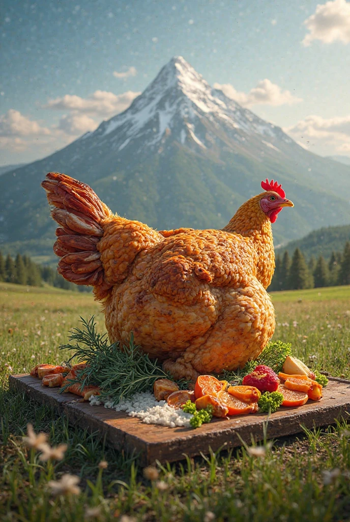 Stable Diffusion Prompt: Explore giant mountain chickens and harness ...