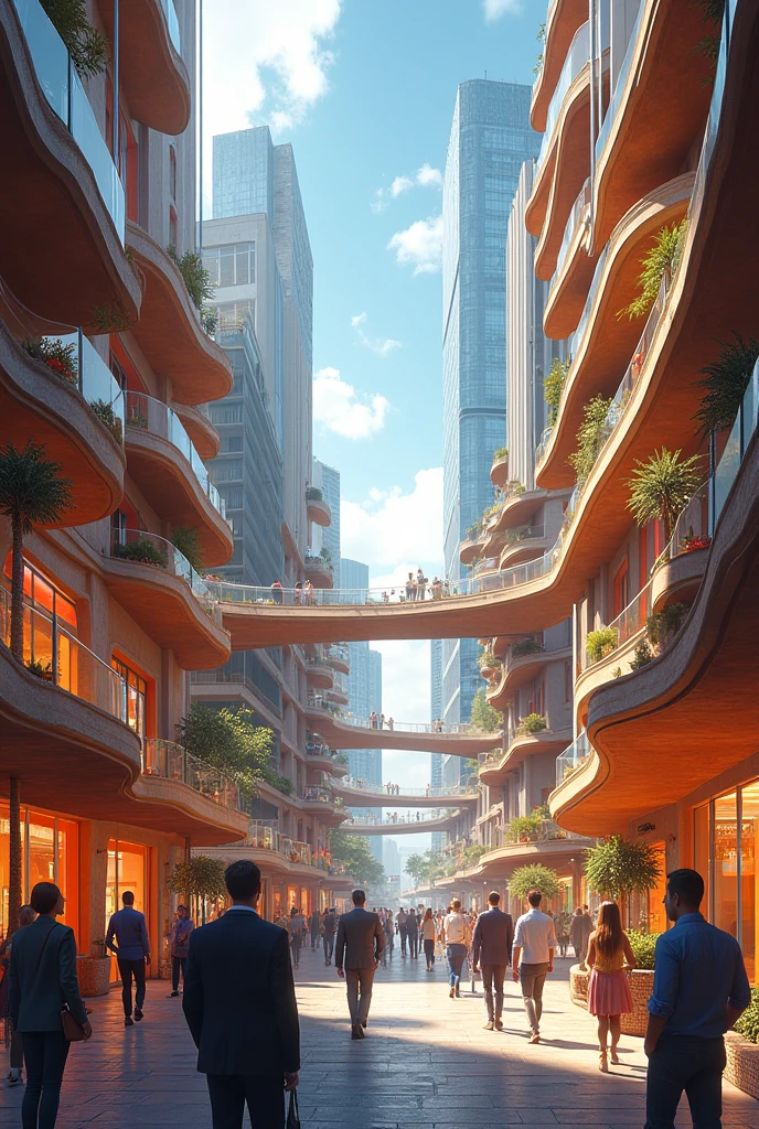 Stable Diffusion Prompt: City with warm-colored buildings and ...