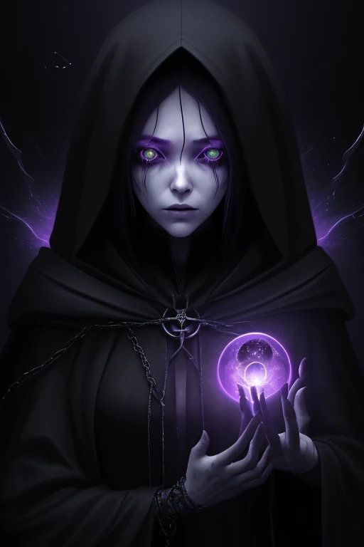 Stable Diffusion Prompt: Lazympos features a girl in black robes with a ...