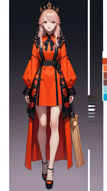 Stable Diffusion Prompt: Fullbody VTuber model with vibrant orange ...