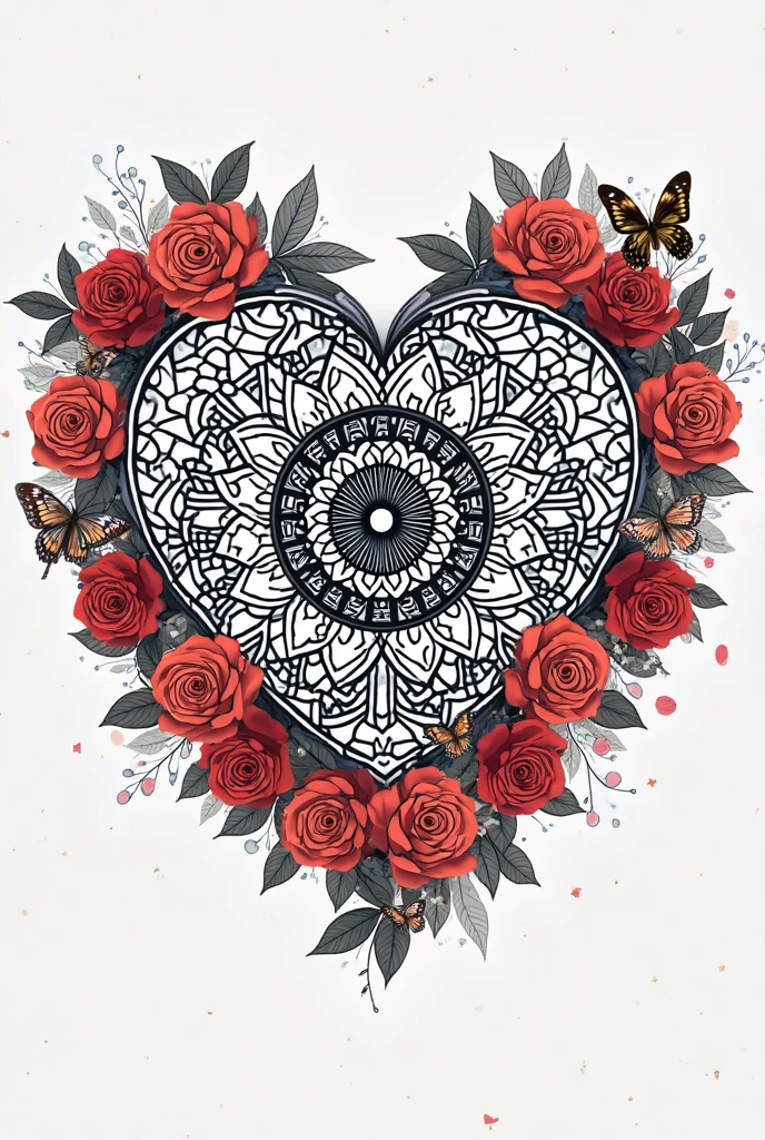 Stable Diffusion Prompt: Intricate mandala within a heart, surrounded ...