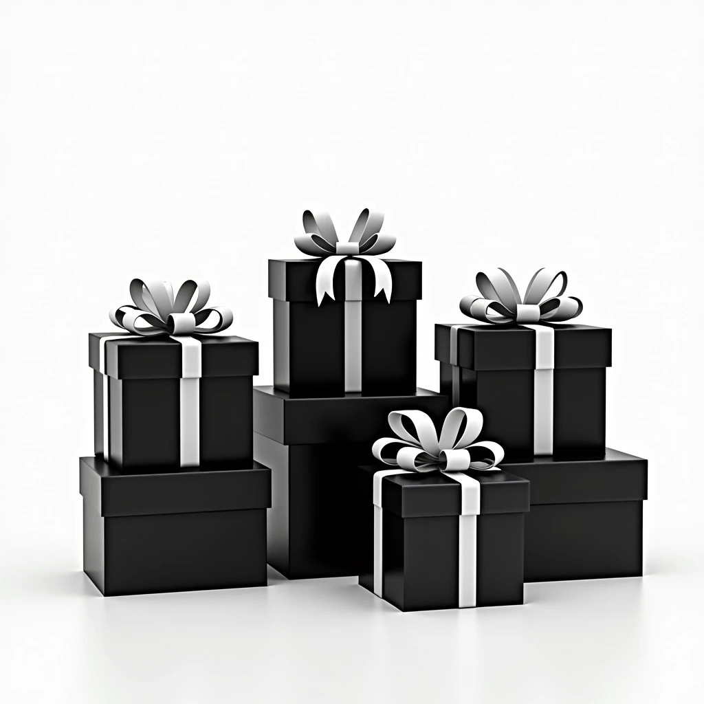 Stable Diffusion Prompt: Stylish gift boxes for five silhouette styles ...