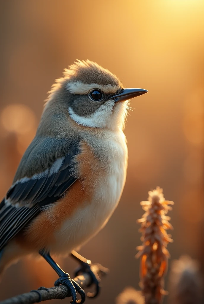 Stable Diffusion Prompt: Beautiful close-up of a tiny bird lit by soft ...