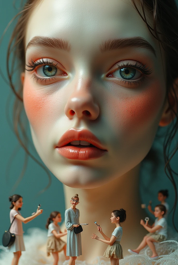 Stable Diffusion Prompt: Tiny makeup artists create stunning looks on a ...