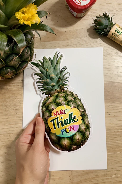 Stable Diffusion Prompt: Create a cute pineapple thank you sticker for ...