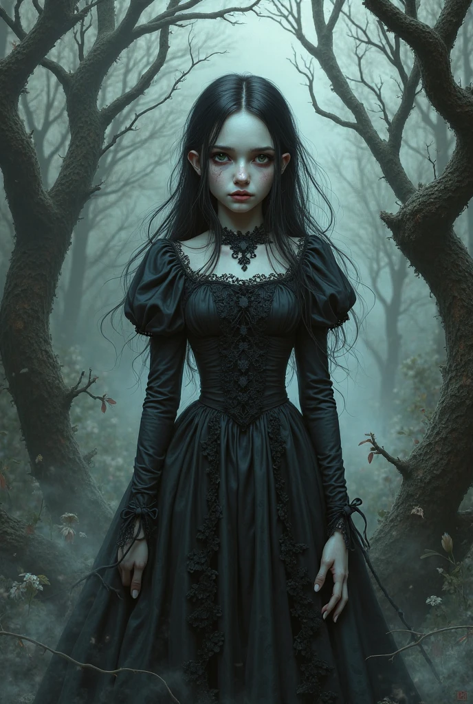 Stable Diffusion Prompt: Create stunning Gothic Fairytale Girl sketches ...