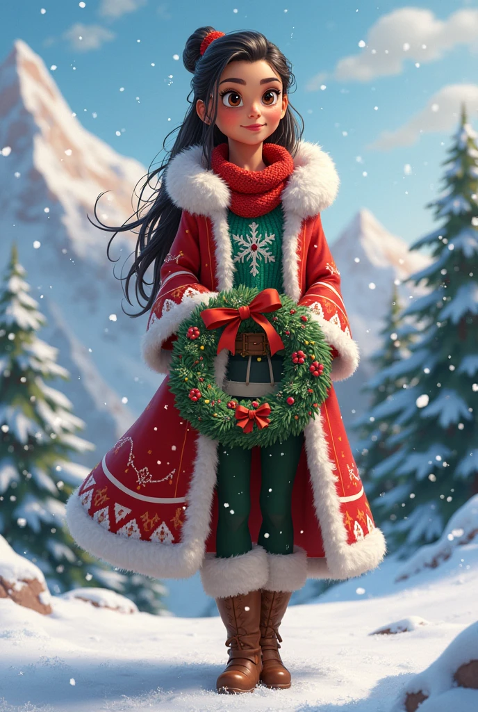 Stable Diffusion Prompt: Raya in festive Christmas clothes, perfect for ...
