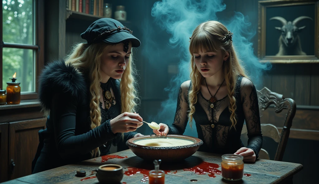 Stable Diffusion Prompt: Swedish household scene with mother in witch ...