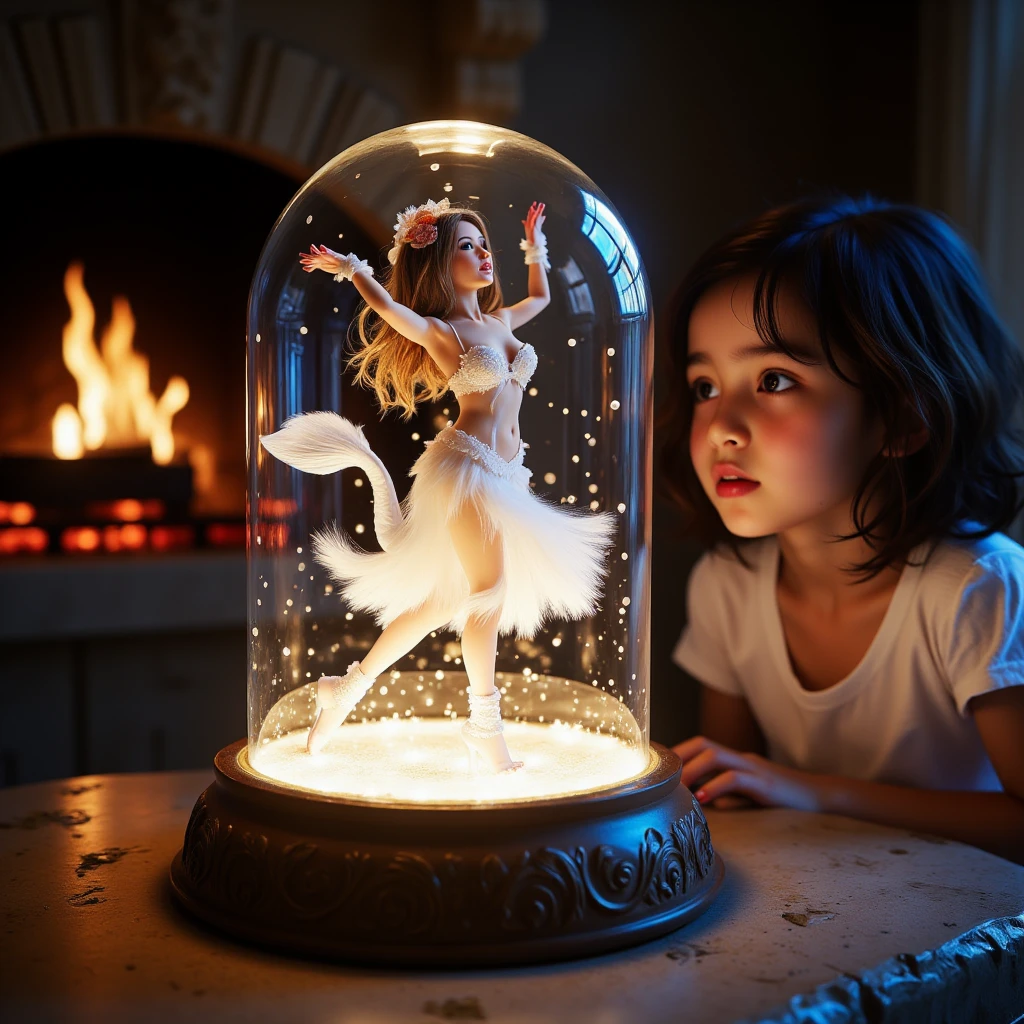 Stable Diffusion Prompt: Glass doll in Snow Globe, Small Girl, Dancing ...