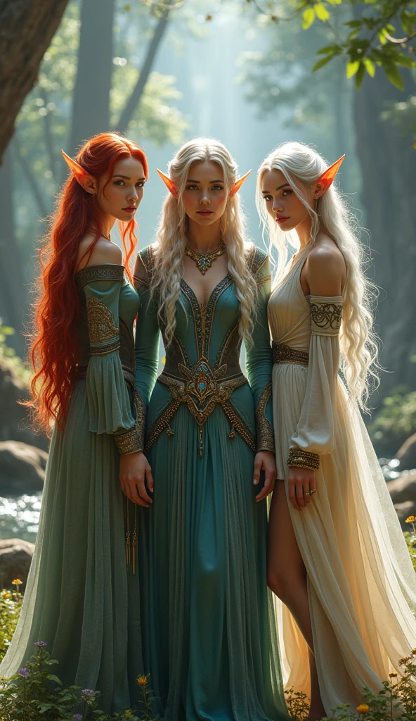 Stable Diffusion Prompt: Three diverse elves with unique hair colors ...