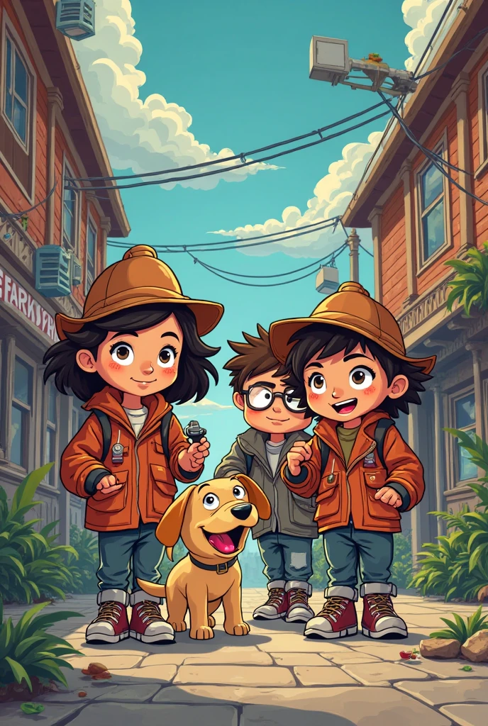 Stable Diffusion Prompt: Young detectives with a talking dog solve ...