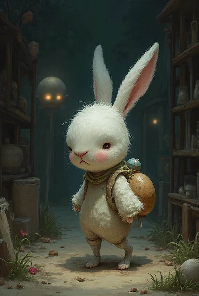 Stable Diffusion Prompt: Prompt: A small white rabbit with human-like ...
