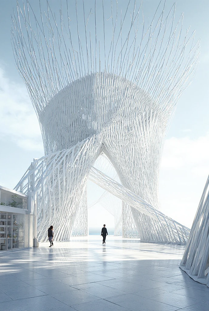 Stable Diffusion Prompt: Create an architectural pavilion with linked ...