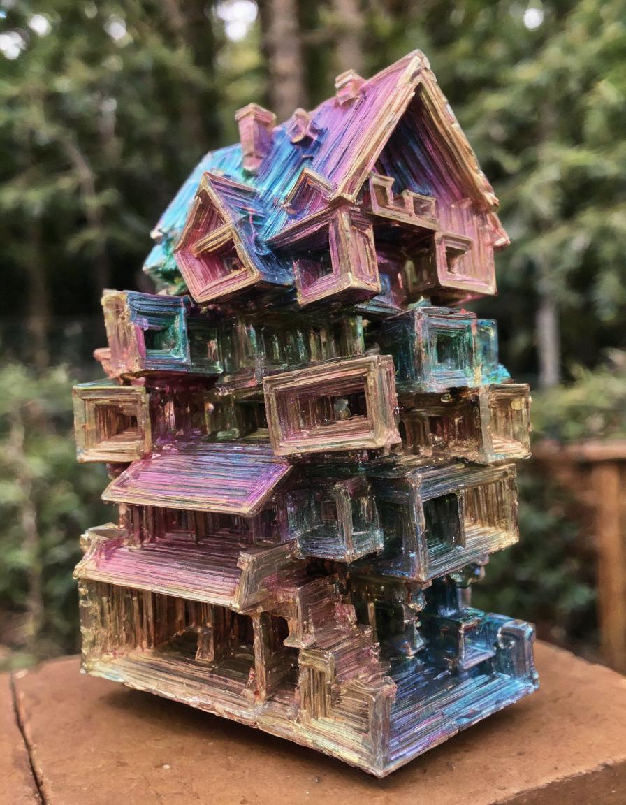 Stable Diffusion Prompt: Vibrant colorful house miniature on wooden ...