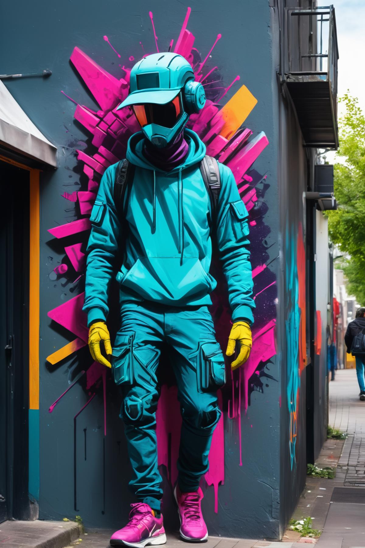 Stable Diffusion Prompt: Graffiti art of a man in a space suit and ...