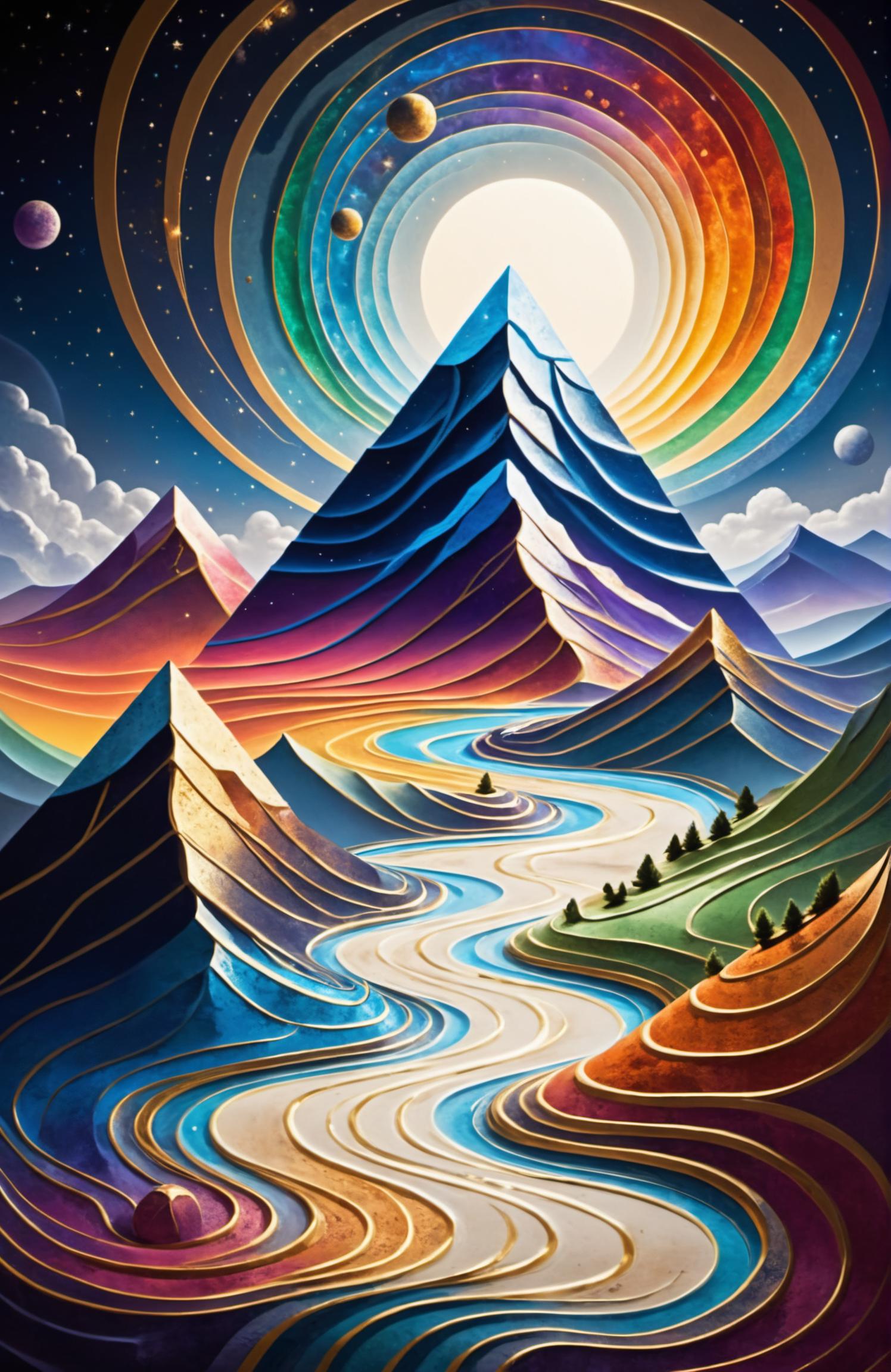 Stable Diffusion Prompt: Beautiful mountain landscape with a river ...