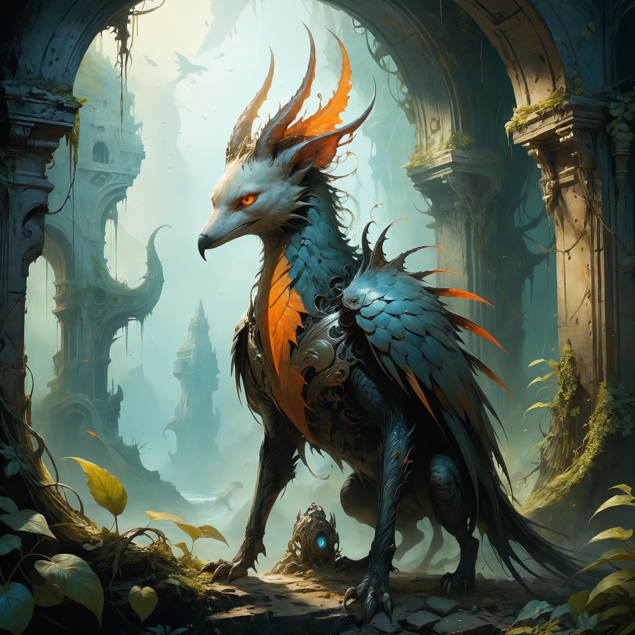 Stable Diffusion Prompt: Dragon with bird on back showcasing mythical ...
