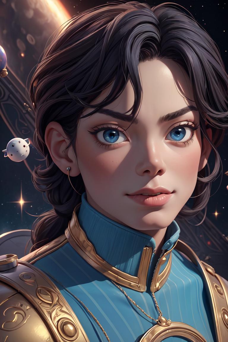 Stable Diffusion Prompt: Elegant woman with blue eyes in a gold dress ...