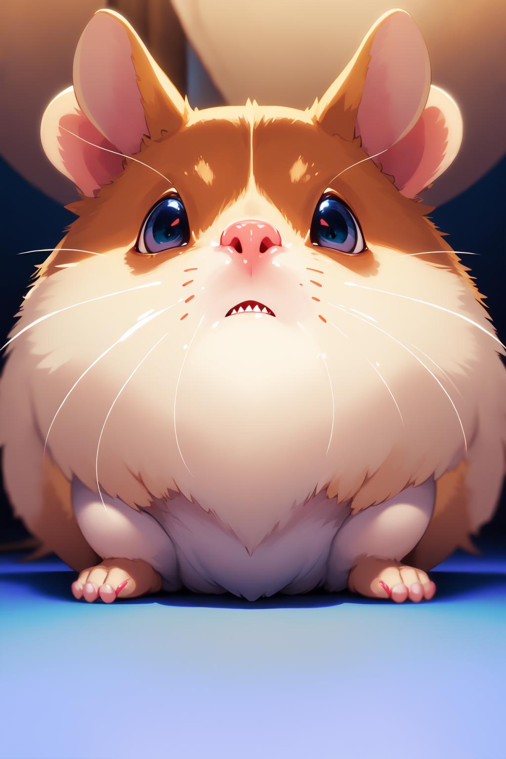 Stable Diffusion Prompt: Cute hamster sitting on table, perfect pet for families