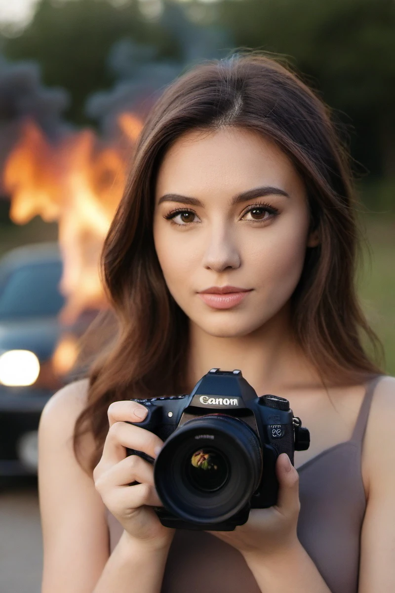 Stable Diffusion Prompt: Cinematic actress portrait holding camera for ...